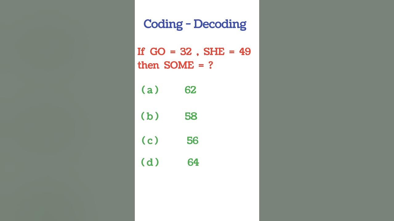 Coding decoding #reasoning #codingdecodingtricks #shorts #ytshorts - YouTube