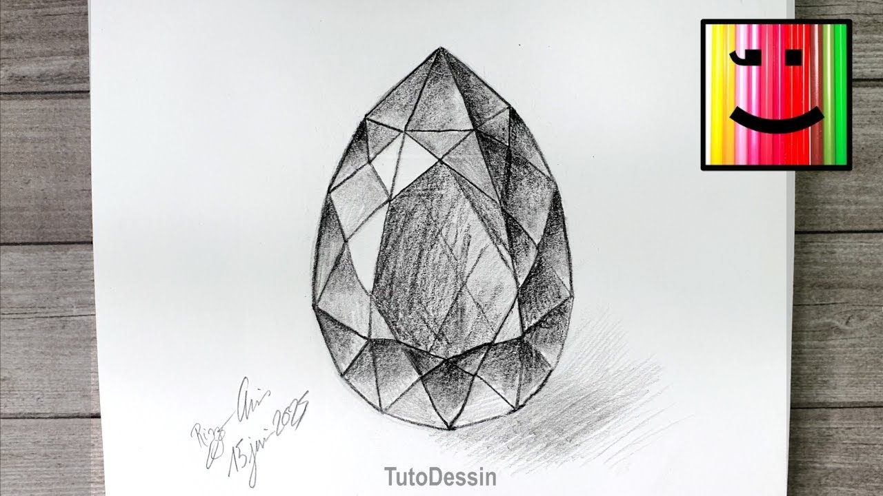 Comment dessiner une pierre précieuse au crayon de papier | Tutoriel De ...