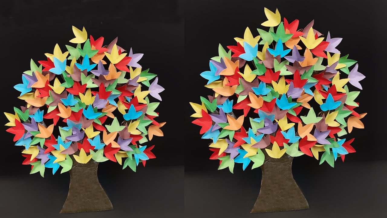 How To Make Beautiful Paper Tree Art | DIY Wall Hanging Craft Ideas ...