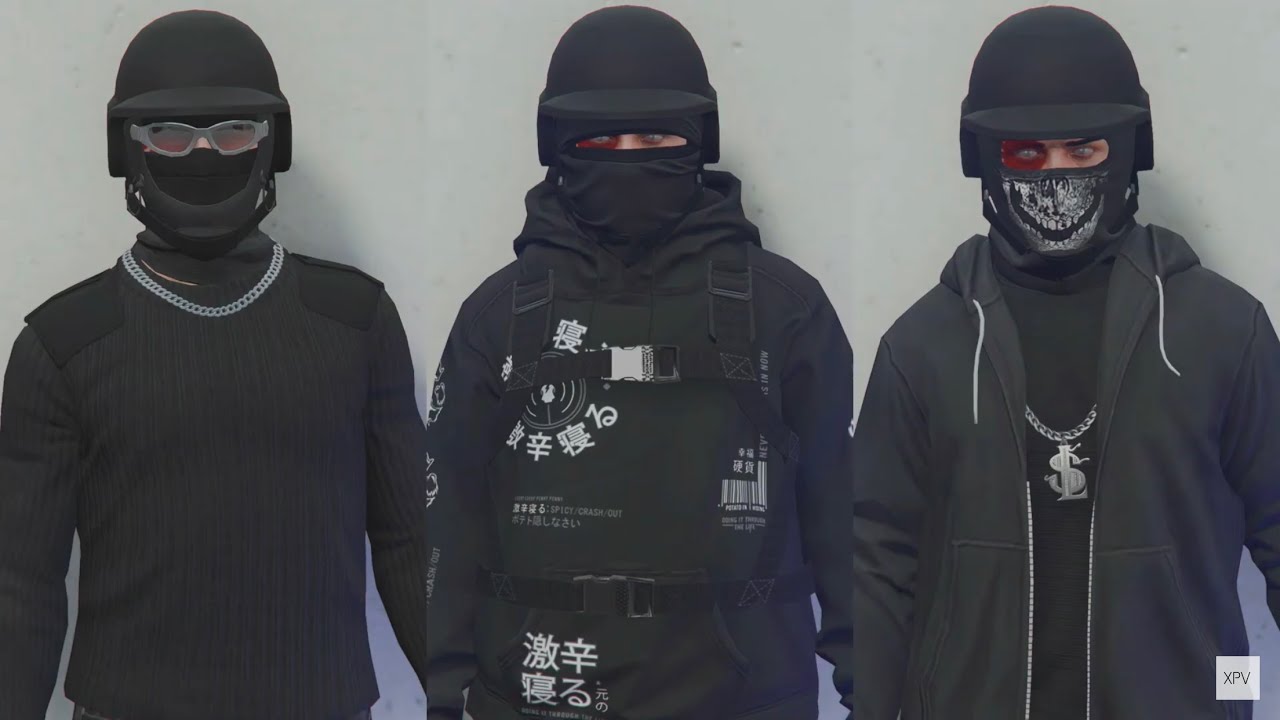 GTA V - 5 Easy Tryhard Outfits Tutorial #124 (Black outfits 2023) - YouTube