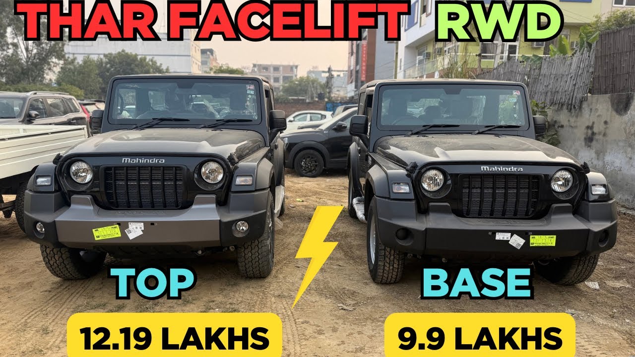 Updated 🔥Thar 3 Door RWD Base Model AXT vs Top Model | New Features ...