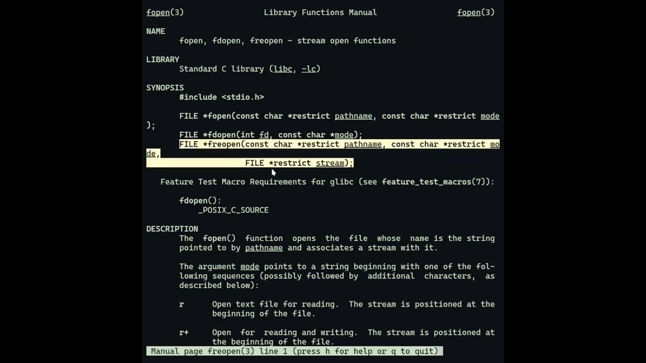 The 'freopen' & 'fclose' C Function - YouTube