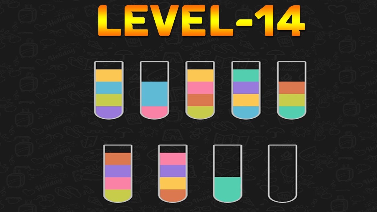 Water Sort Puzzle - Level 14 - YouTube