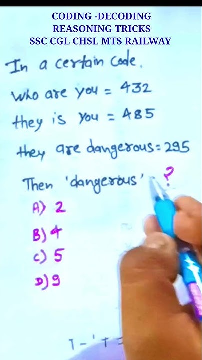 Coding -Decoding||coding -Decoding Reasoning Tricks||Reasoning SSC CGL ...