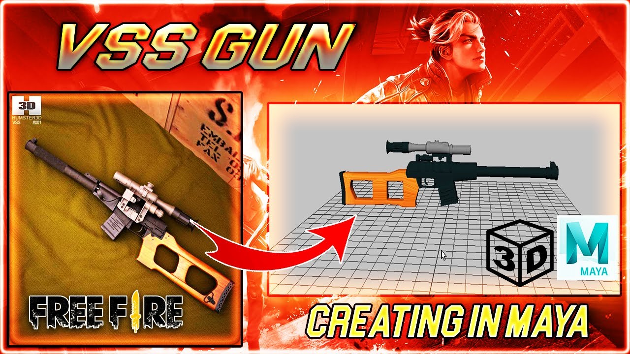 FREE FIRE VSS GUN making 3D #photoshop #adobe #photography #vfx #3d # ...
