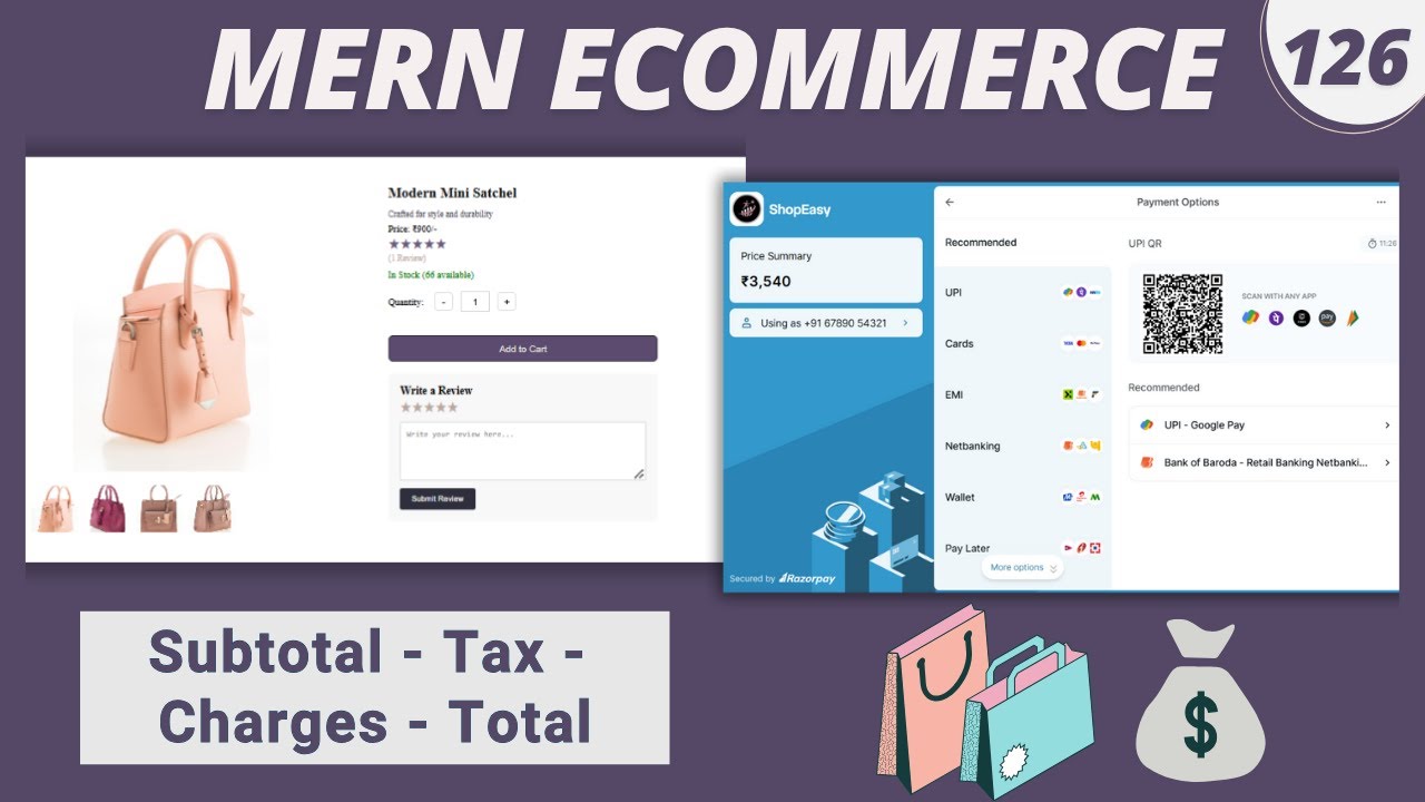 MERN Stack E-Commerce Project #126 : Calculate Subtotal, Tax, Shipping ...