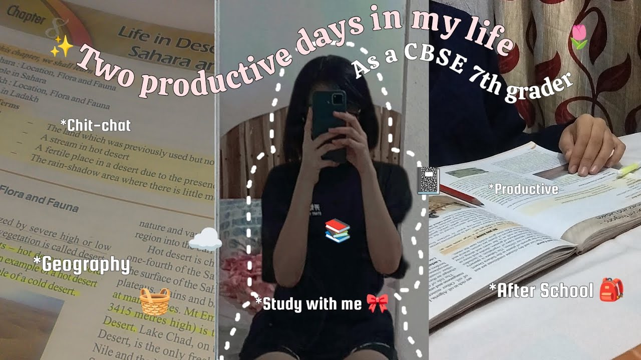Highlights of My Last 2 Days of Study 📚☁️ + After School STUDY routine📑🤌 | As a CBSE 7th grader🌈 ...