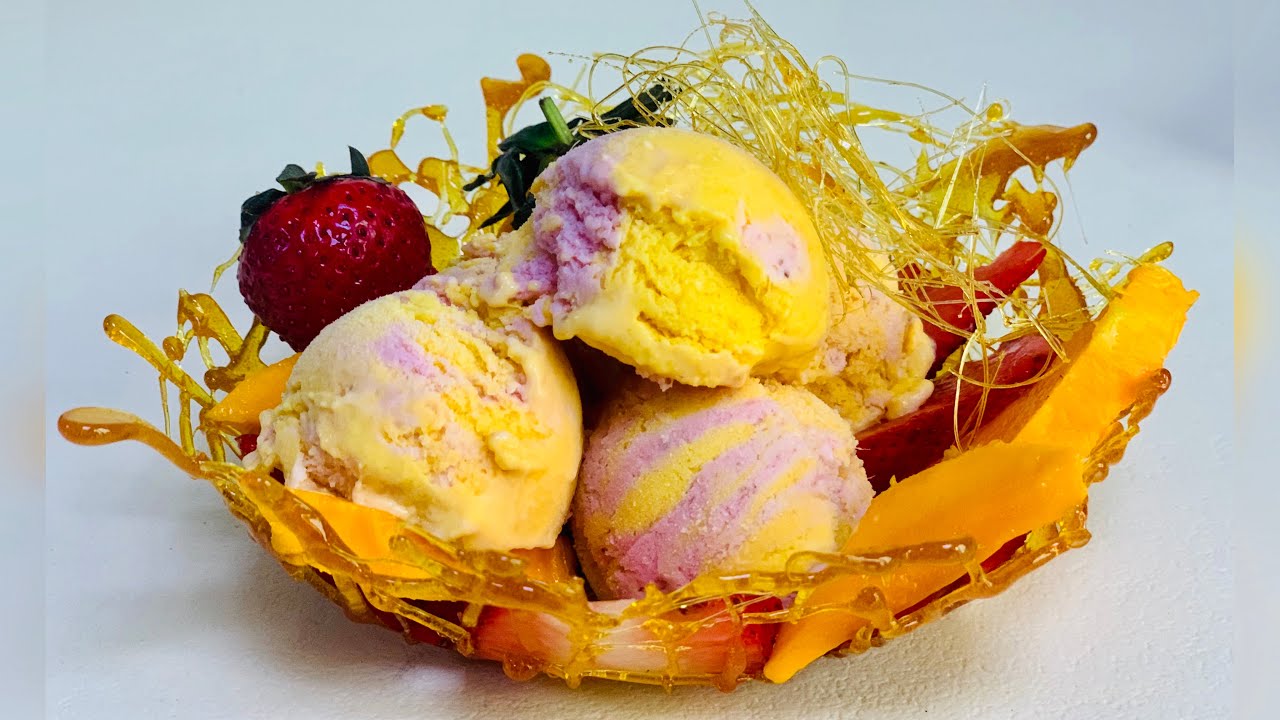 Mango Strawberry Ice Cream| Fast & Easy Homemade Ice cream - YouTube