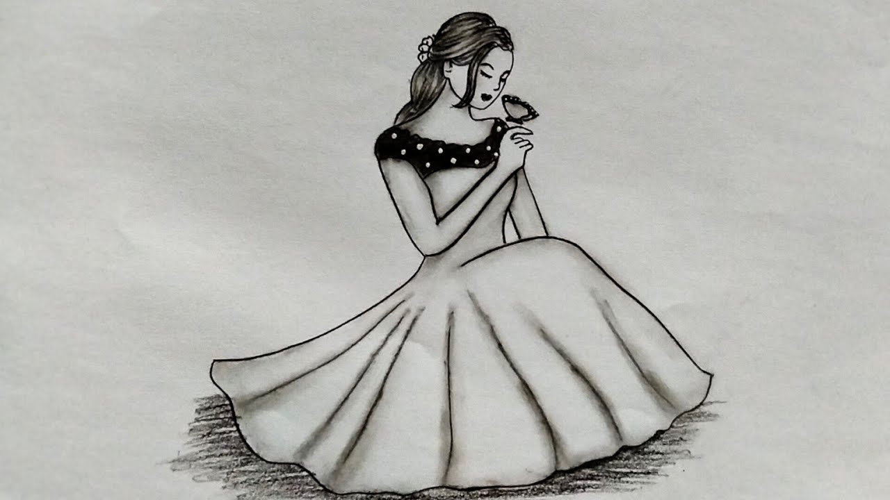How to draw a Girl with Butterfly -Drawing easy || Pencil sketch for ...