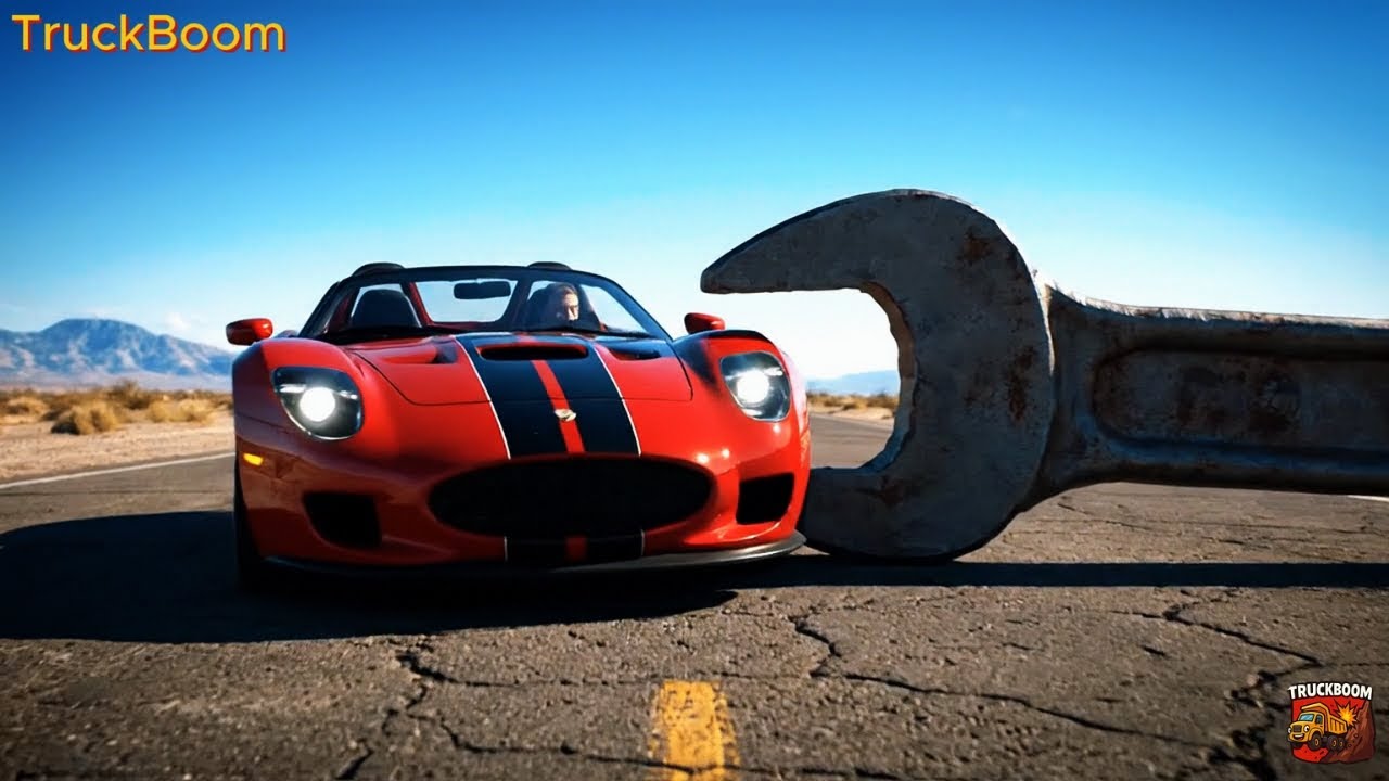 Giant Props Vs Cars! Crashing Absurd Obstacles! - YouTube