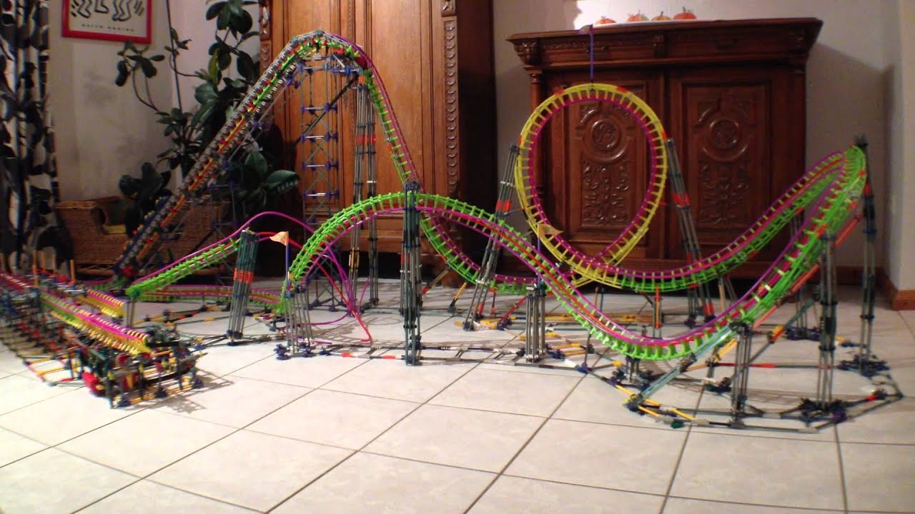 Knex coaster - Hurricane Test 4 with transfer track - YouTube