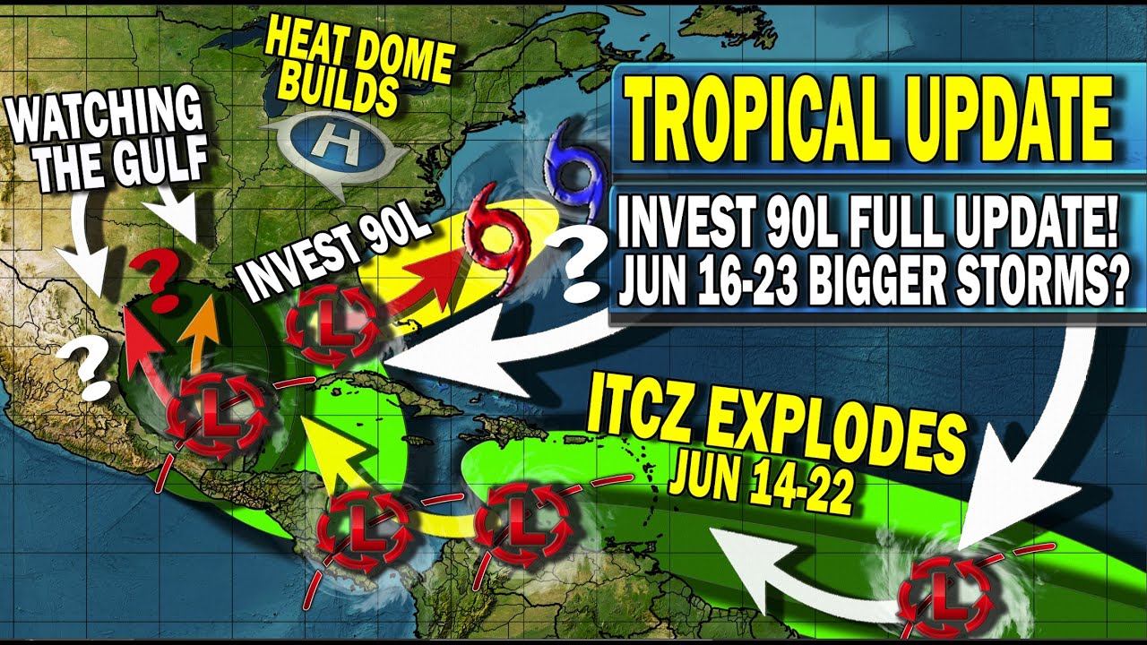 Tropical Update, Invest 90L Could Develop? Gulf Hurricane Potential Jun ...