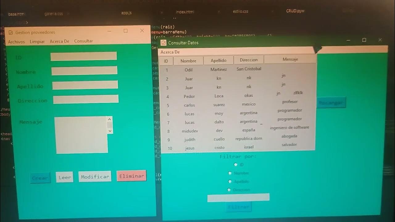 Gestor de Proveedores 'Crud Python, Tkinter' - YouTube