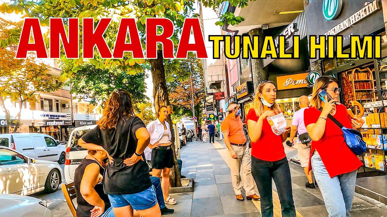 Walking ANKARA Street 4K - Kuğulu Park 🦢 Tunalı Hilmi Ave - Capital of ...