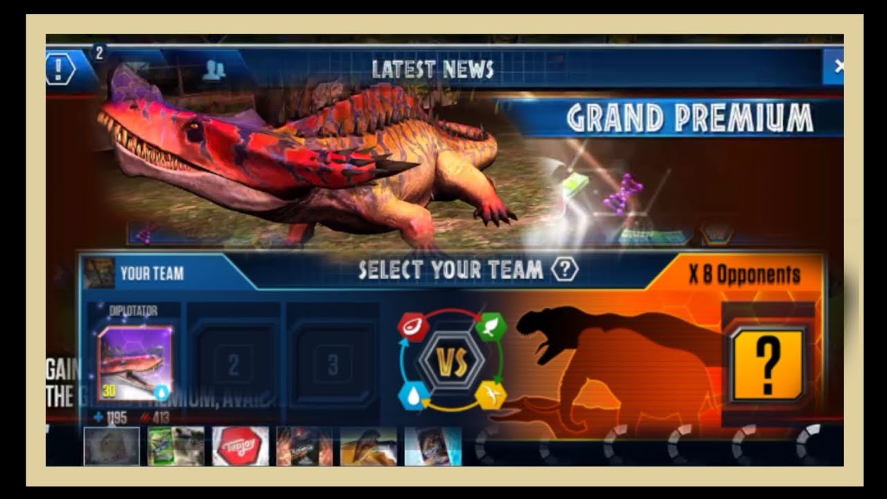 Diplotator Vs 8 Opponents | Jurassic World The Game - Youtube