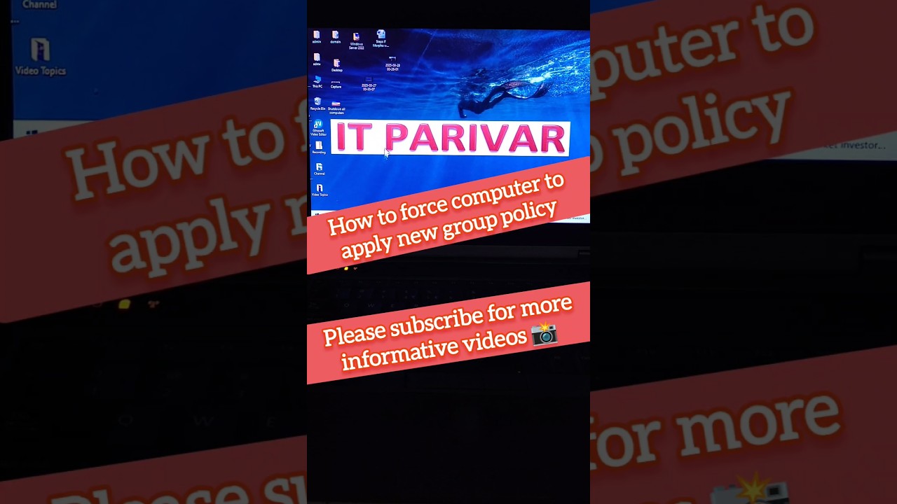 force computer group policy update #gpupdate-force #ITparivar #Shorts ...