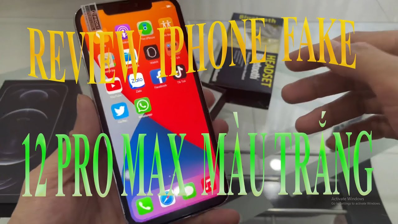 Review 12 PRO MAX fake F1 màu trắng - YouTube