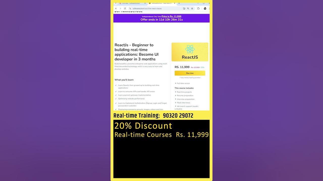 Real Time Courses 11999 Reactjs Java Springboot Angular Java Fullstack Web Development