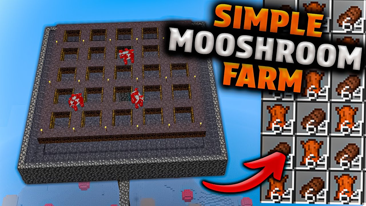 Easy 1.20 Mooshroom Farm in Minecraft Bedrock (MCPE/Xbox/PS/Switch/PC ...