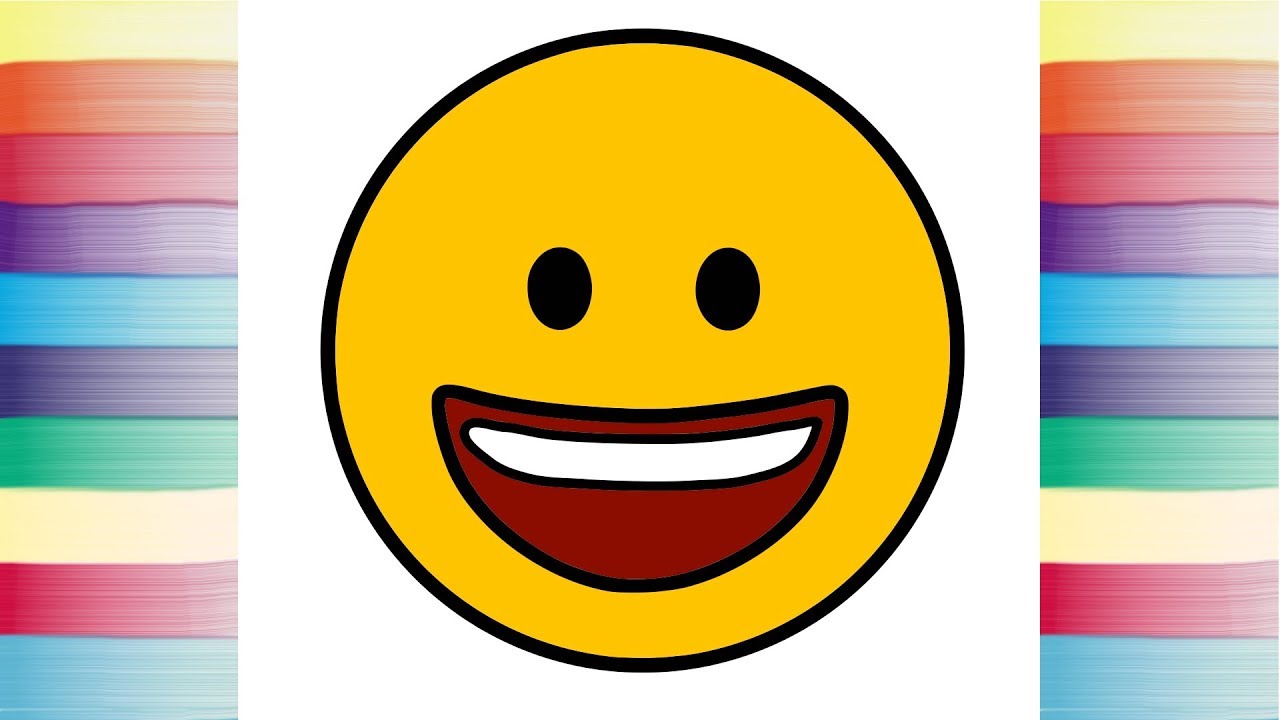 How to Draw Happy Face Coloring Pages Art Learning for Kids - YouTube