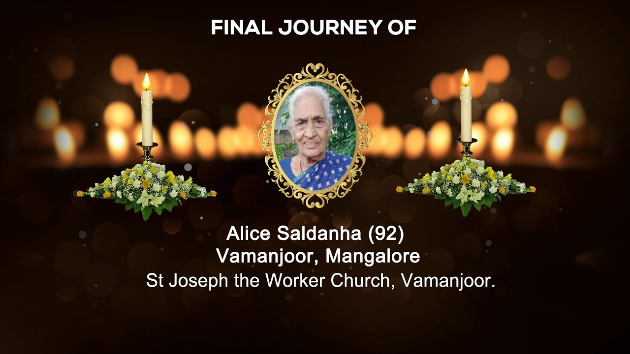 Final Journey Of Alice Saldanha (92), Vamanjoor, Mangalore - YouTube
