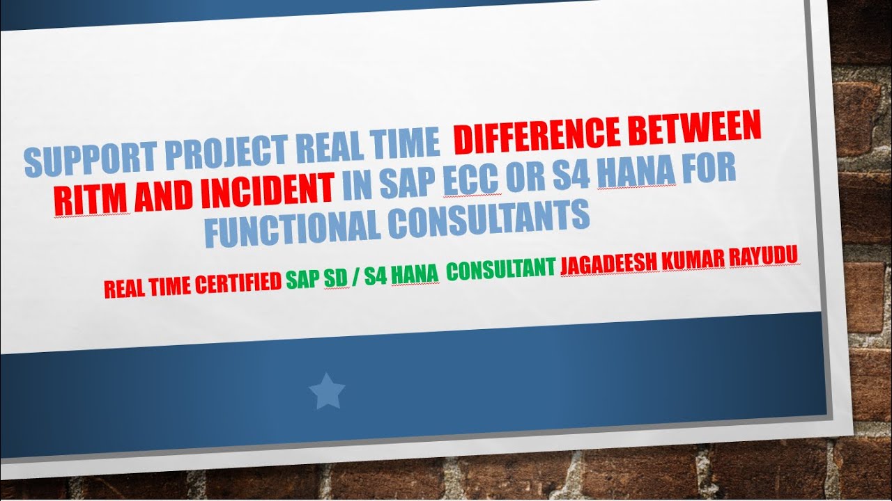 Support project real time difference between ritm and incident in sap ...