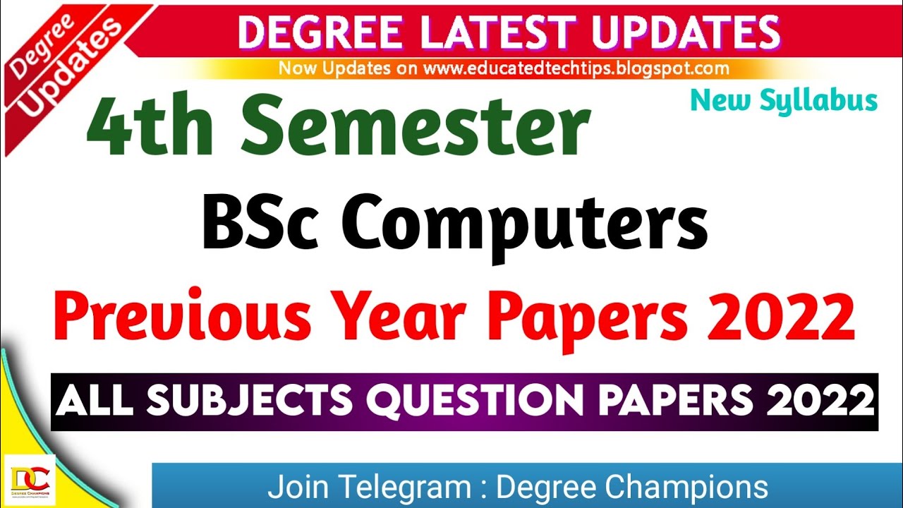 Degree 4th Semester Previous Year Question Papers 2022 ug 4sem Previous ...