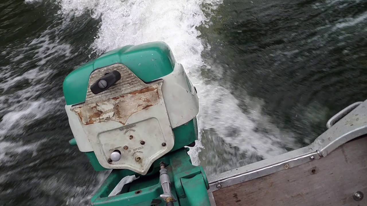1956 Oliver K2 16hp vintage outboard - YouTube