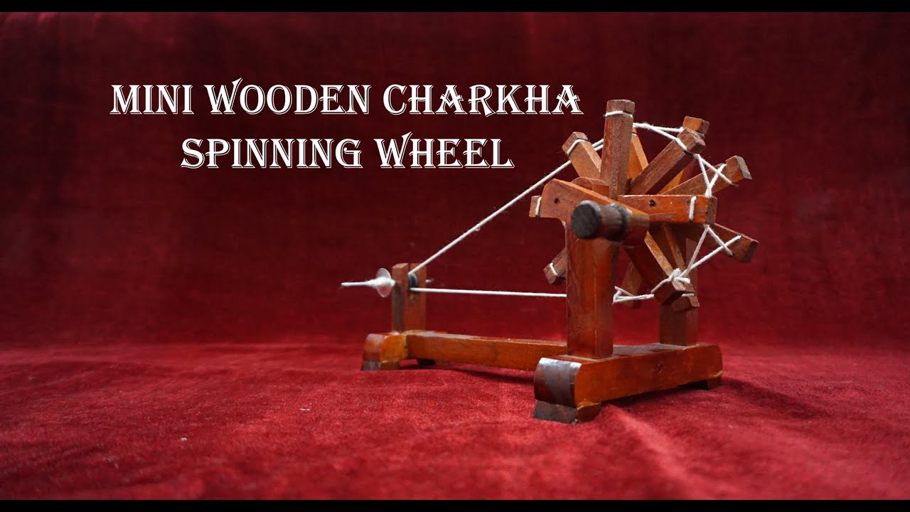 Mini Wooden Charkha Spinning Wheel - YouTube