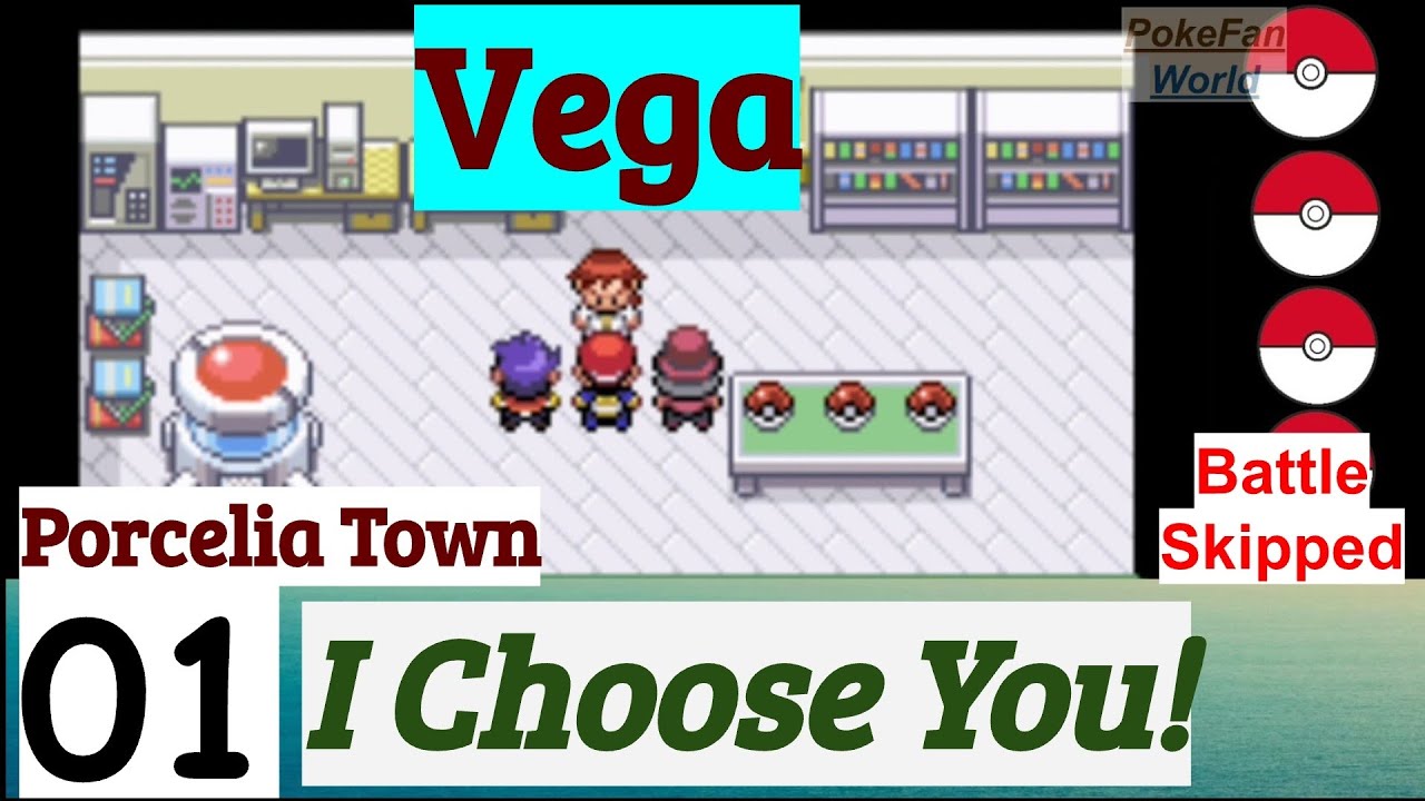 Pokemon Vega Part 1 I Choose You! In Porcelia Town | GBA Rom Hack - YouTube
