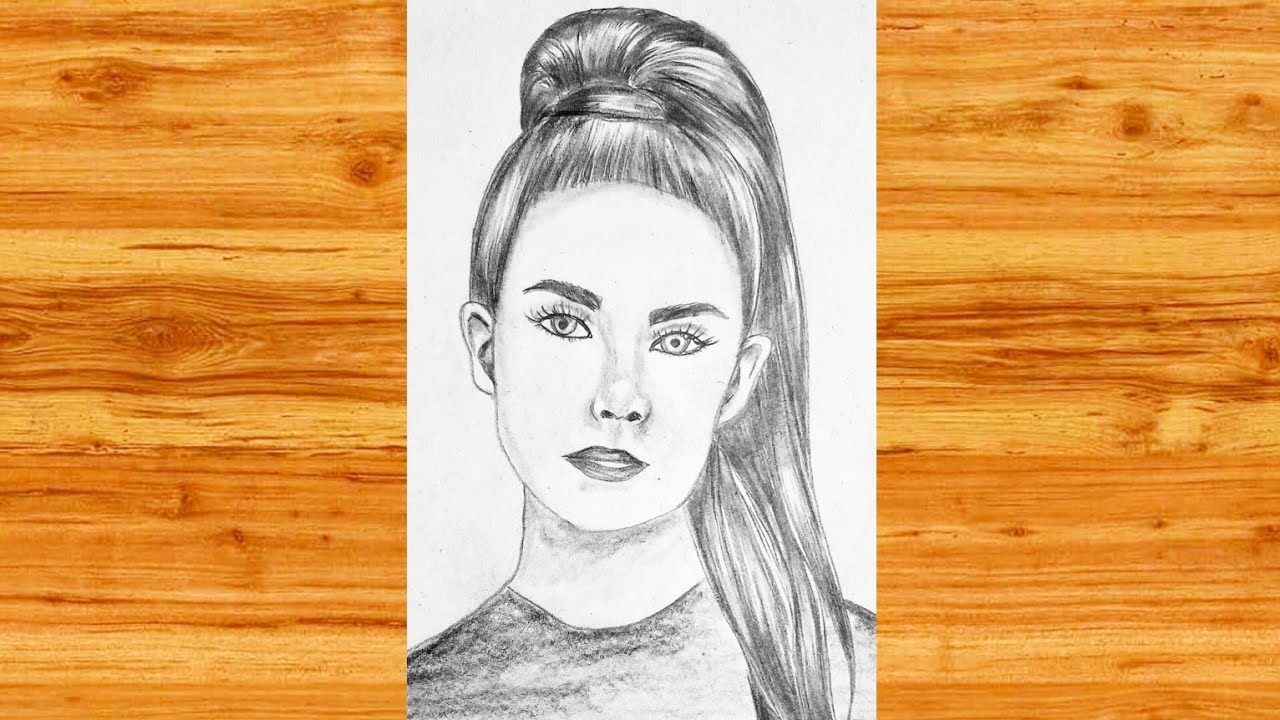 Easy way to draw girl ponytail hair | Beginner simple drawing tutorial ...