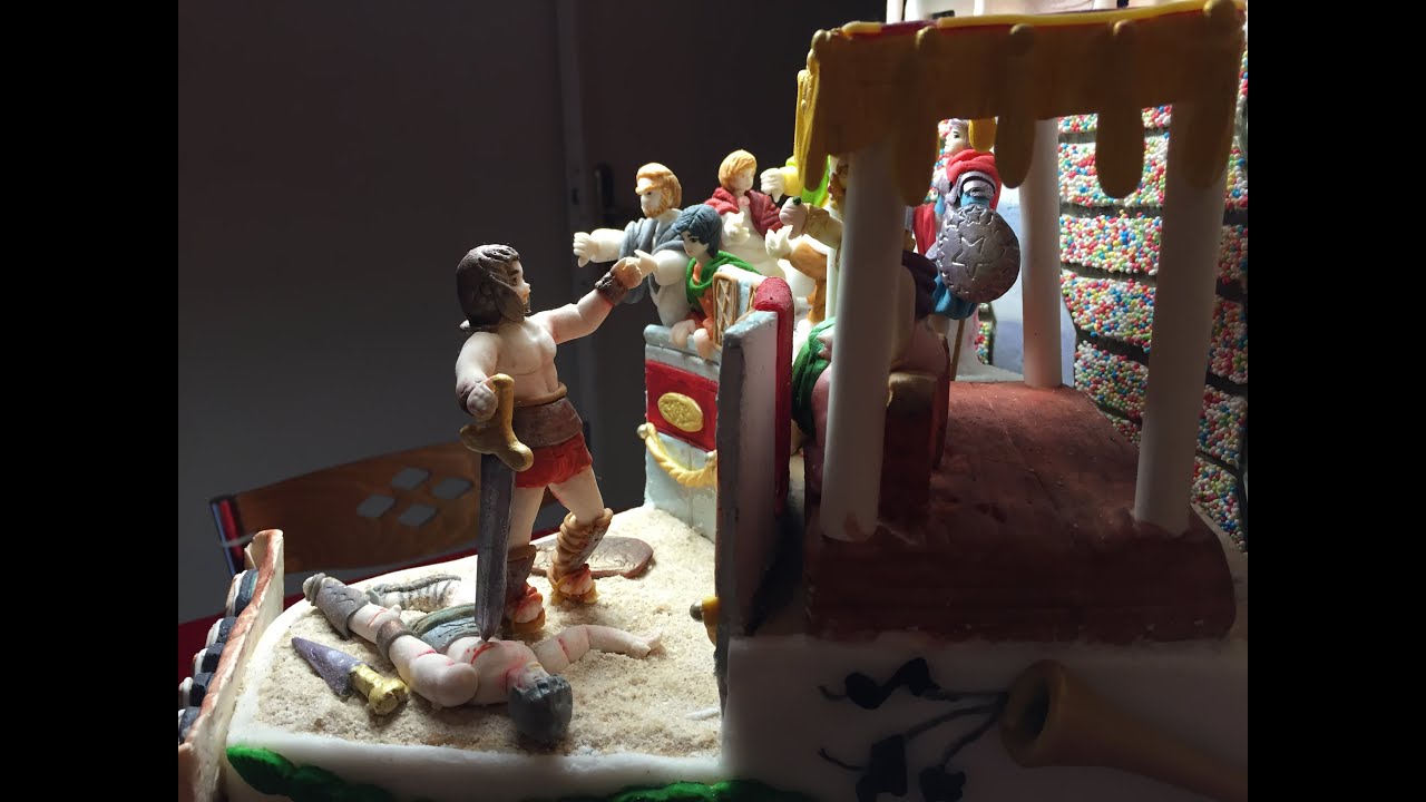 3D ROMAN COLOSSEUM CAKE decorating COLISEO ROMANO TORTA COLOSSEO - YouTube