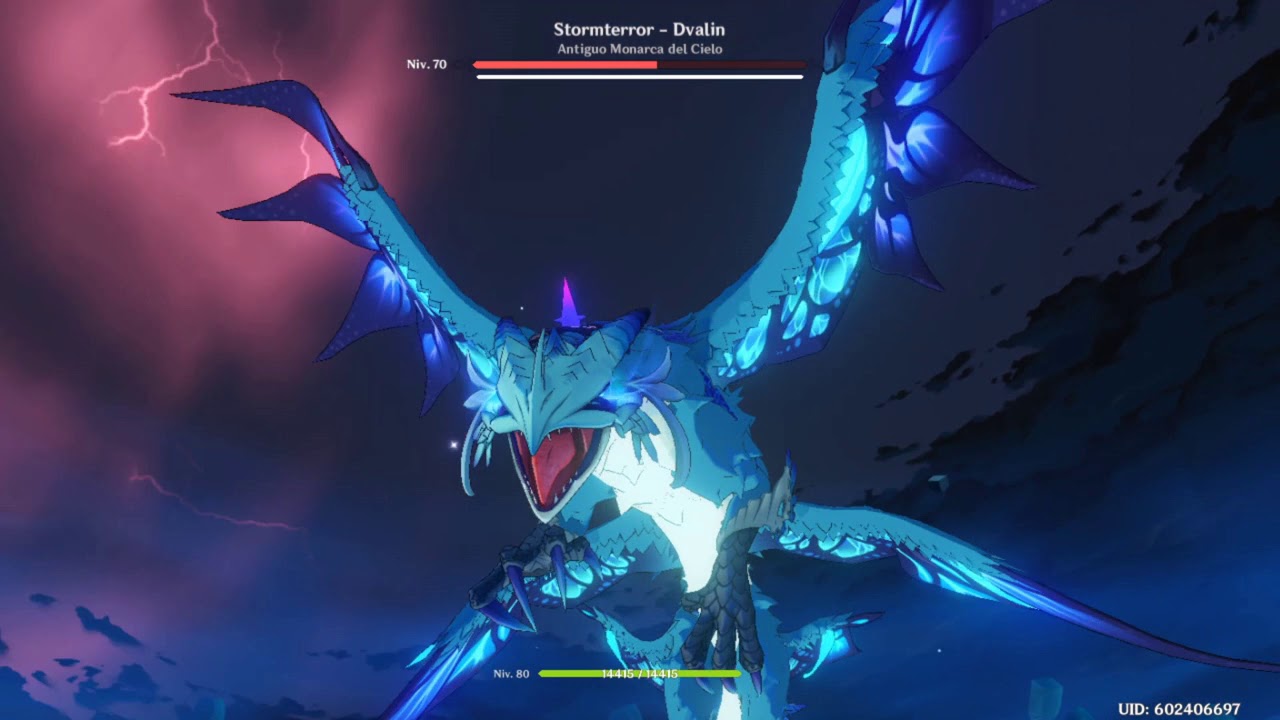 Fischl (lvl. 80) vs. Stormterror Dvalin (lvl. 70) — Genshin Impact ...