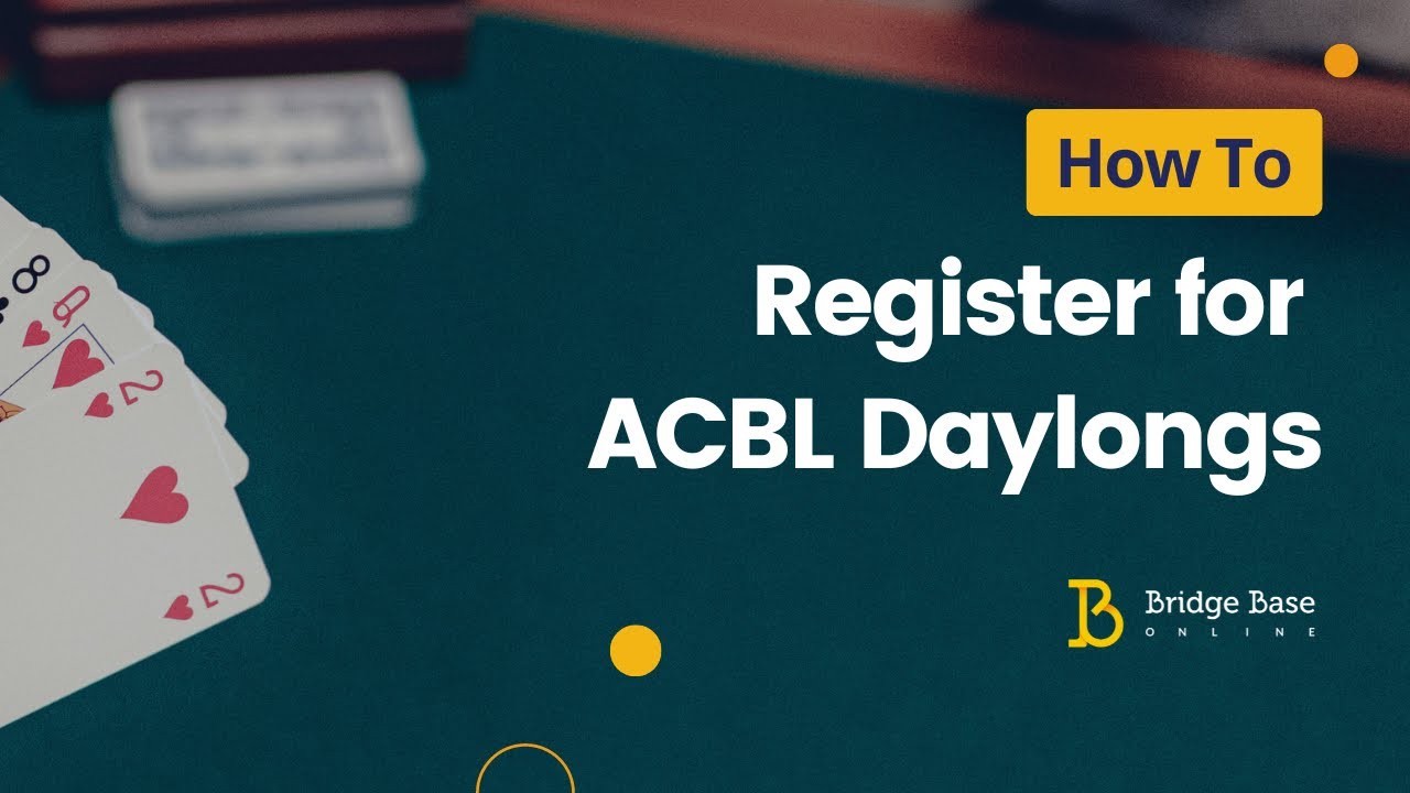 How to - register for ACBL Daylongs - YouTube