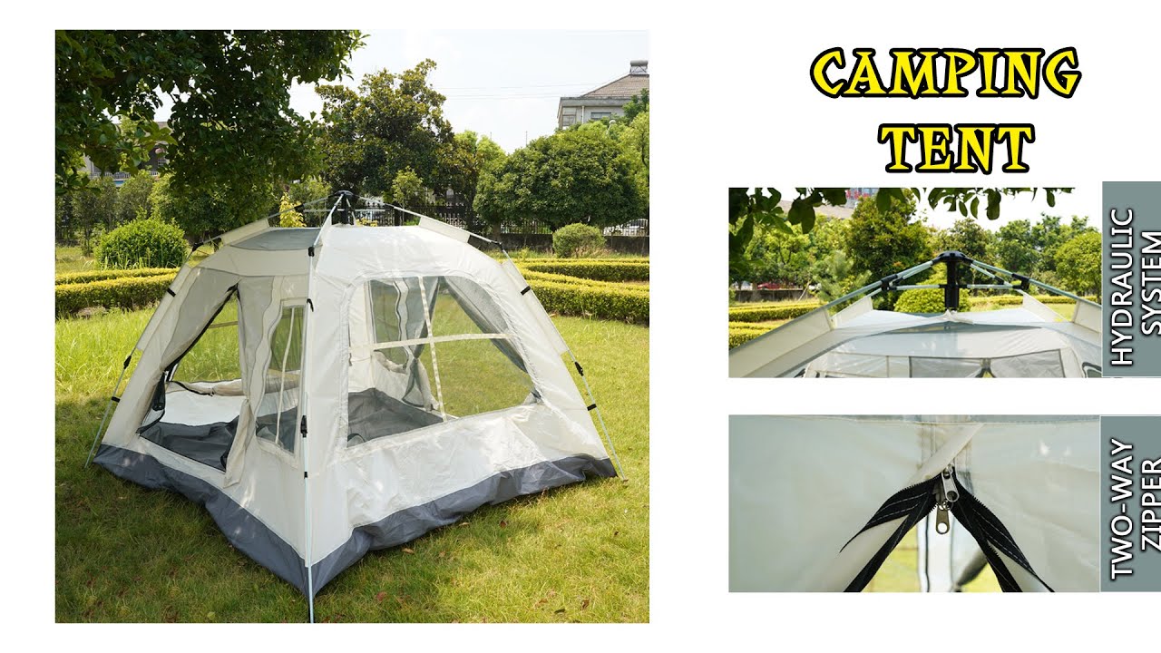 Automatic Quick Pop-up Big Camping Tents For Family - YouTube