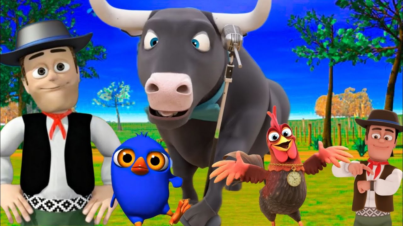 El Pollito pío 3d - el Toro y el Tractor de la Granja Part-el Pollito y ...
