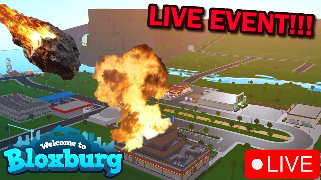 WELCOME TO BLOXBURG METEOR LIVE EVENT!!!!!! (LIVE!) (Roblox) - YouTube
