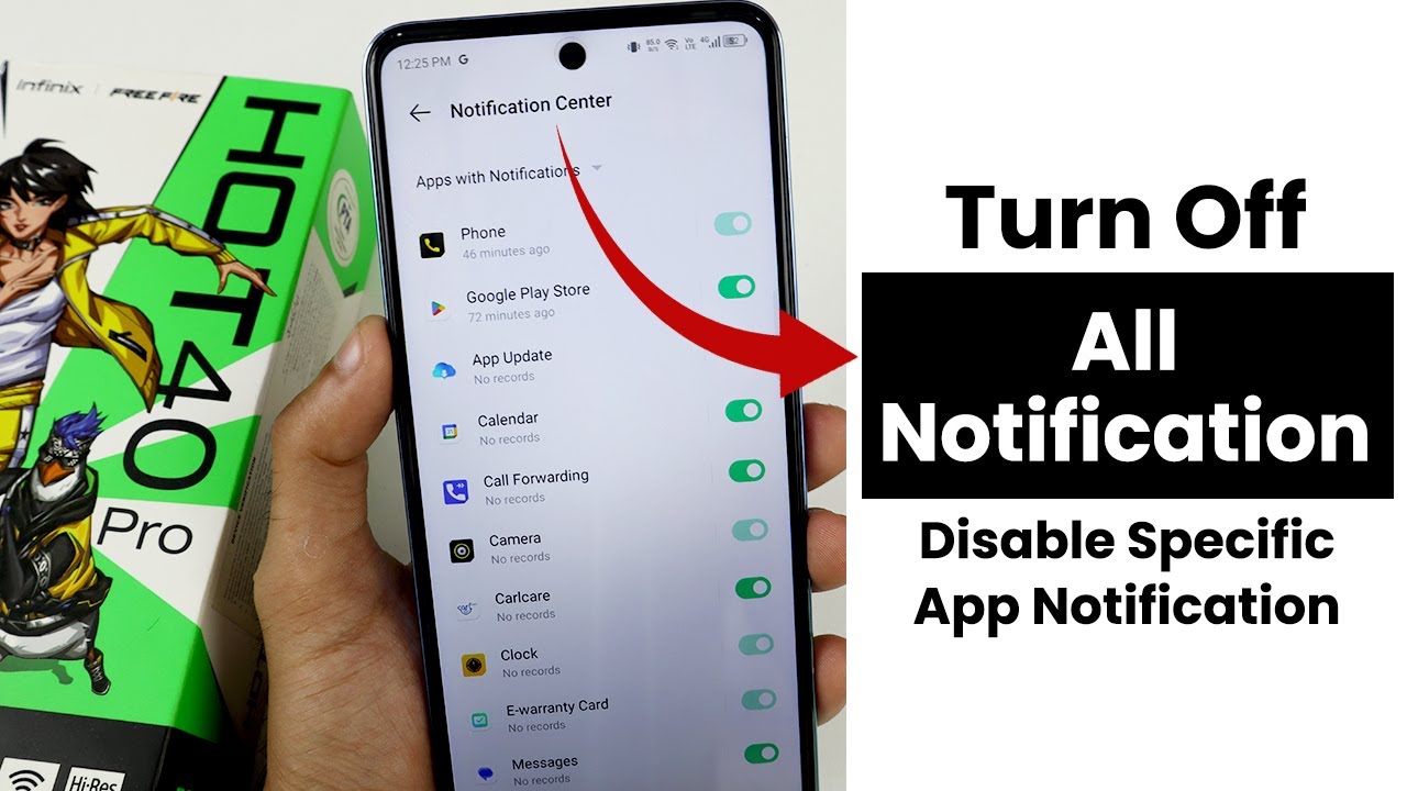 Turn Off All Notification In Infinix Hot 40 Pro | Disable Specific App ...