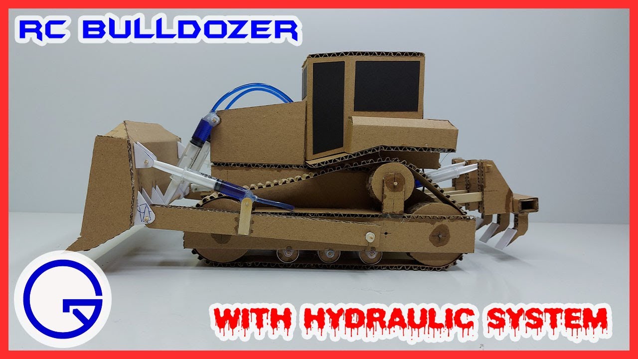 How to make RC BullDozer from Cardboard - YouTube