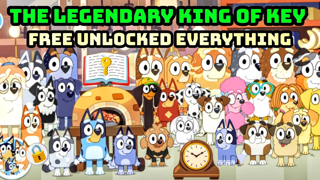 Bluey Let's Play The Legendary King Of Key Free Unlocked Everything In ...