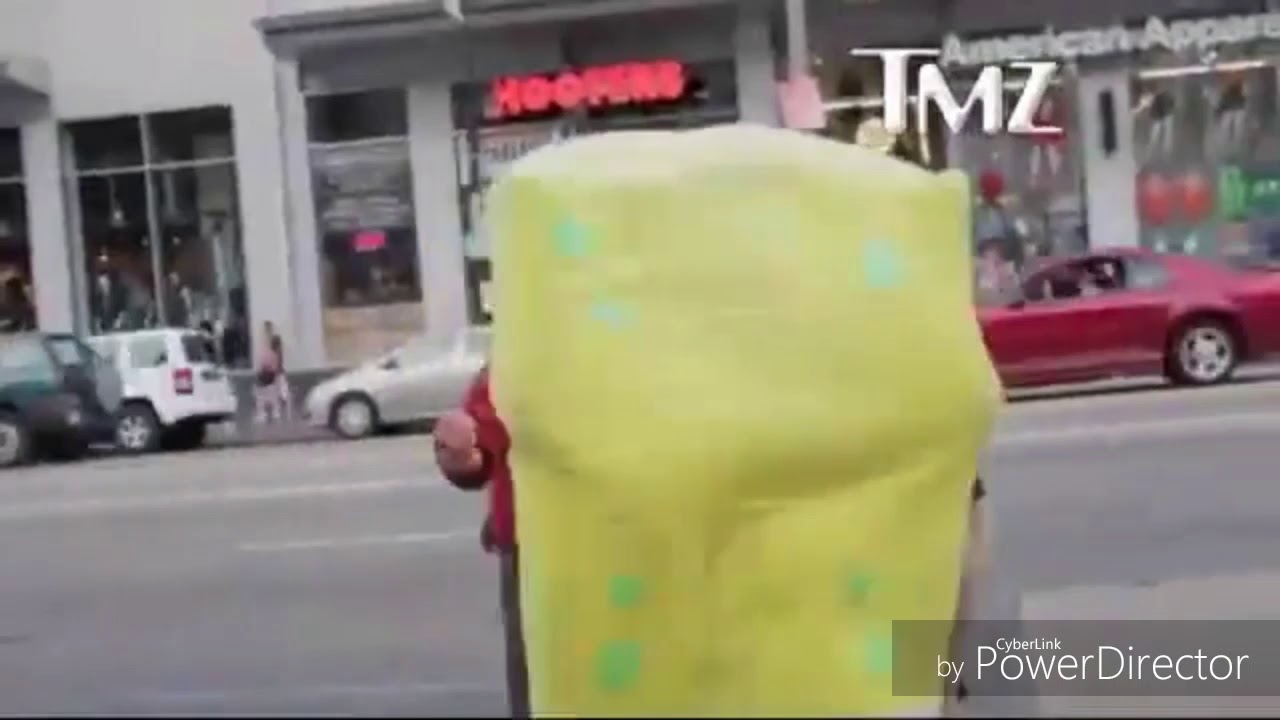 Botarga de Bob Esponja peleando con el ultra instinto - YouTube