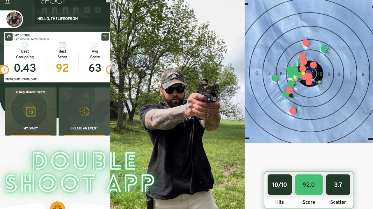 Shooting bullseyes with double shoot app@double_shoot - YouTube