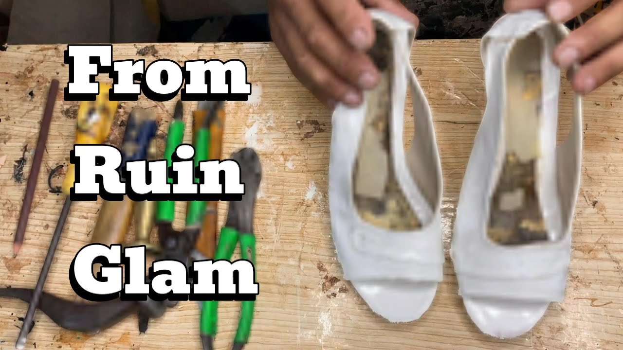 From Ruined White Heels to Glam Gold | Stunning Shoe Transformation ...