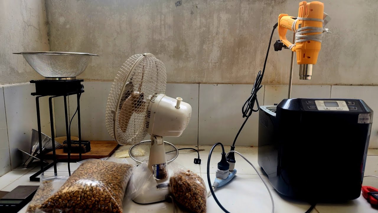 Home roasting using Bread Maker and Heat gun - YouTube