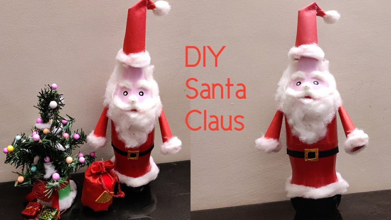 How to Make Santa Claus at Home| Santa Claus Making With bottle|Vibha's ...