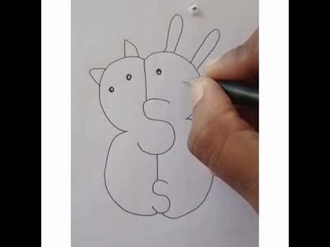 How to draw a two animals/ using letter S / friend drawing 😅/ simple ...