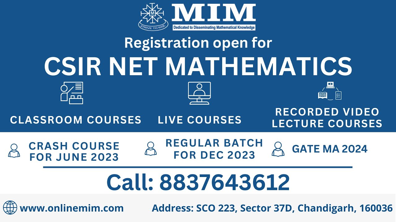 Get ready to clear CSIR NET Mathematics with MIM Academy! - YouTube