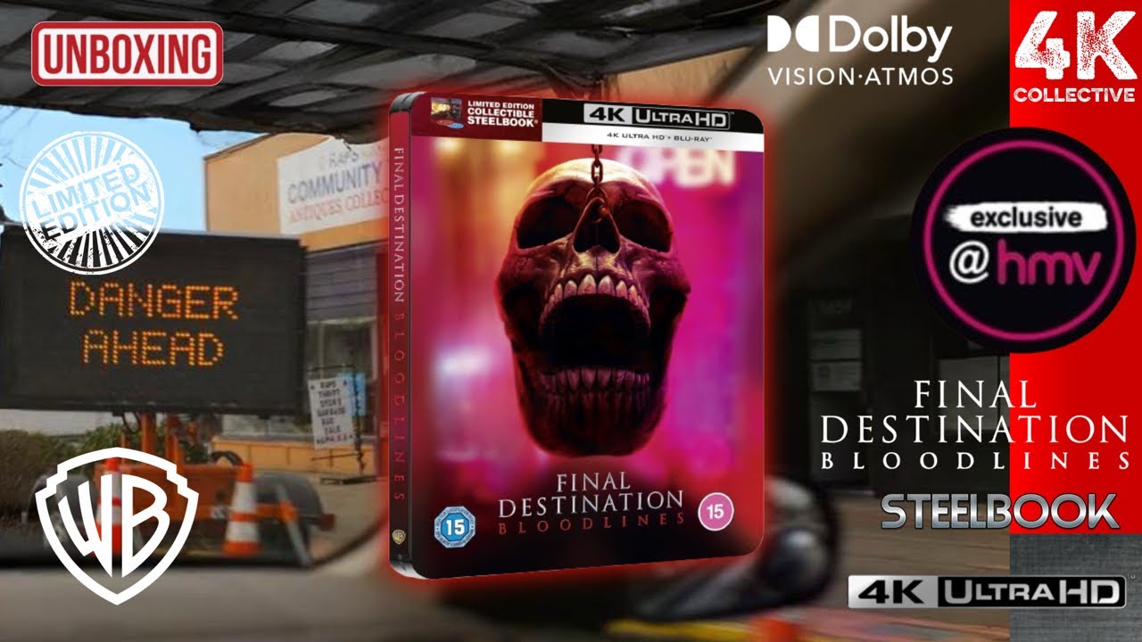Final Destination Bloodlines hmv exclusive 4K UltraHD Blu-Ray steelbook Unboxing - YouTube