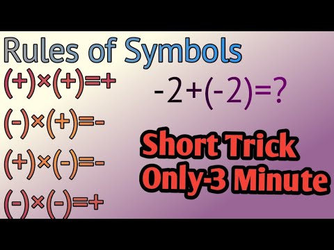 Rule of symbols || Rules of positive and negative signs || Problem ...