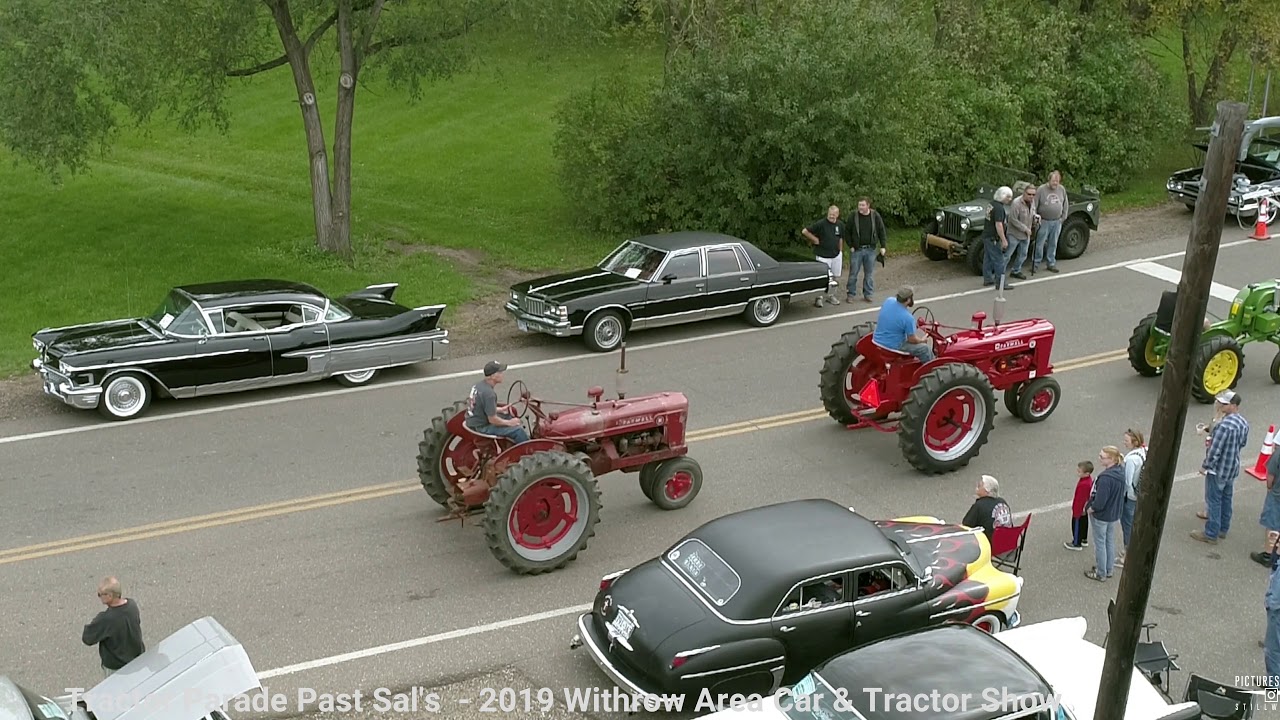 2019 Withrow Classic Car Tractor Show Tractor Parade Aerial Views - YouTube